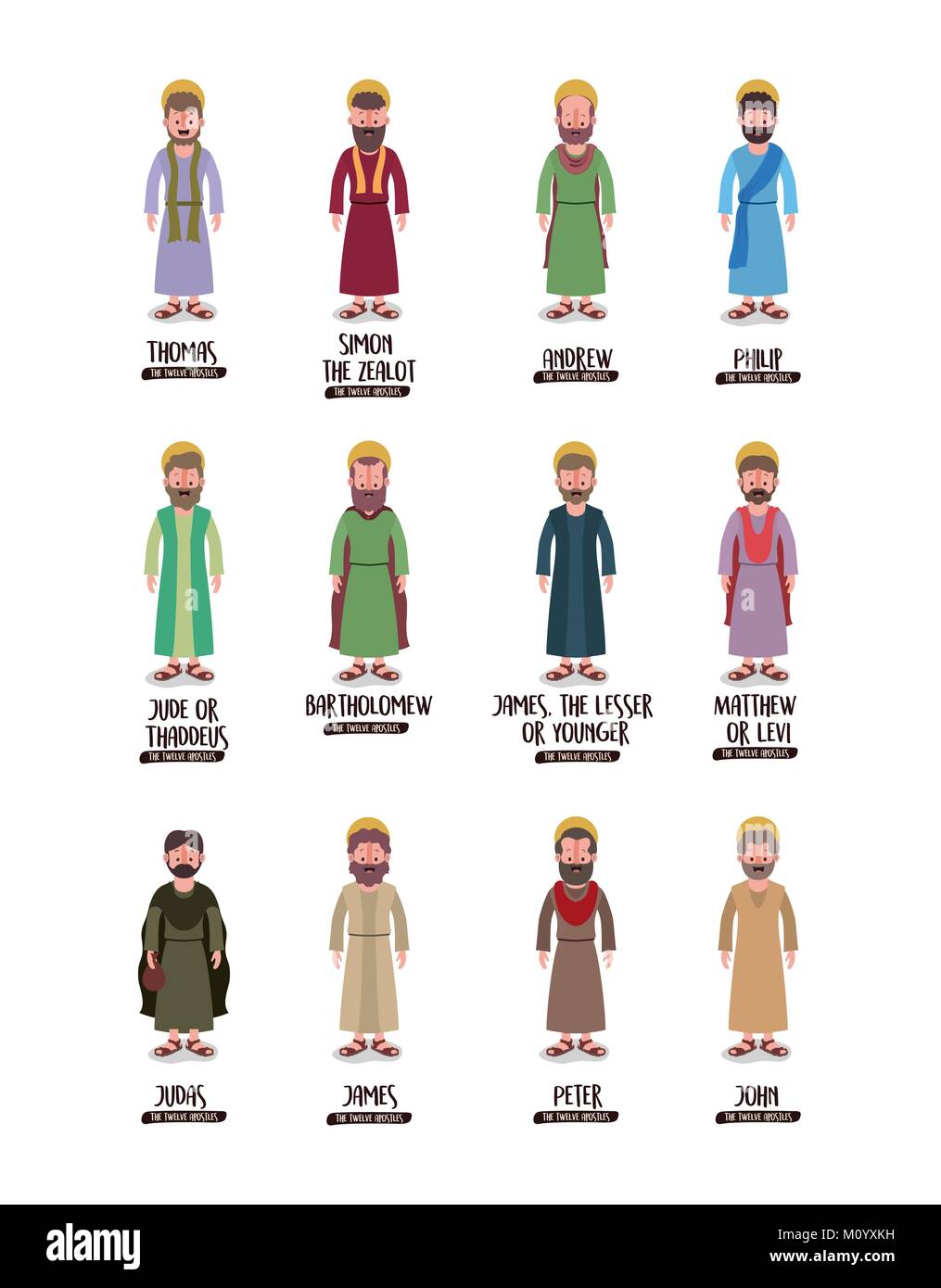 Sfondo con i dodici apostoli in silhouette colorato Immagine e ...