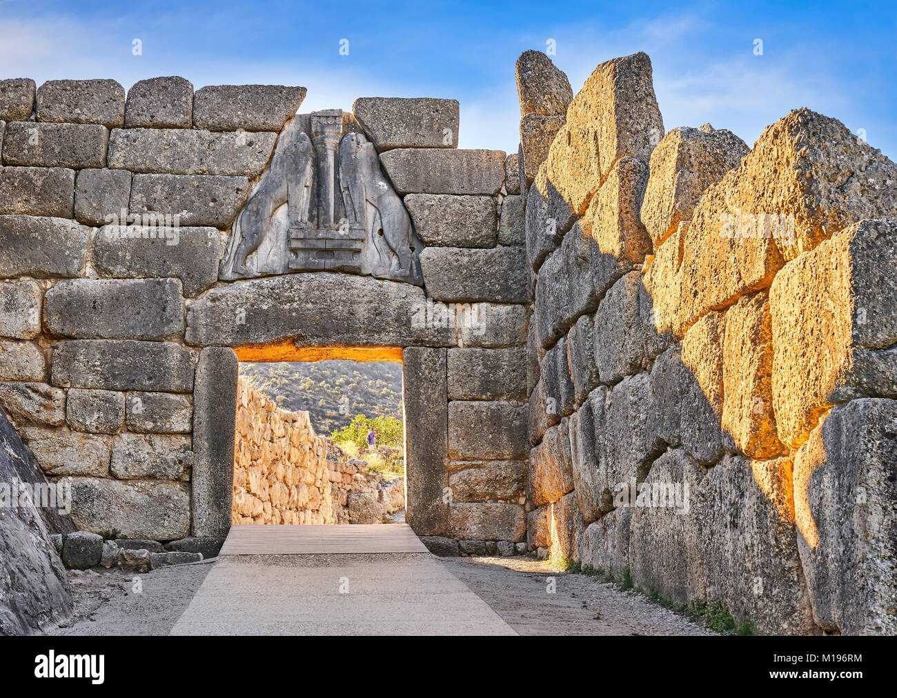 La Porta del Leone, Micene, Peloponneso, Grecia Foto stock - Alamy