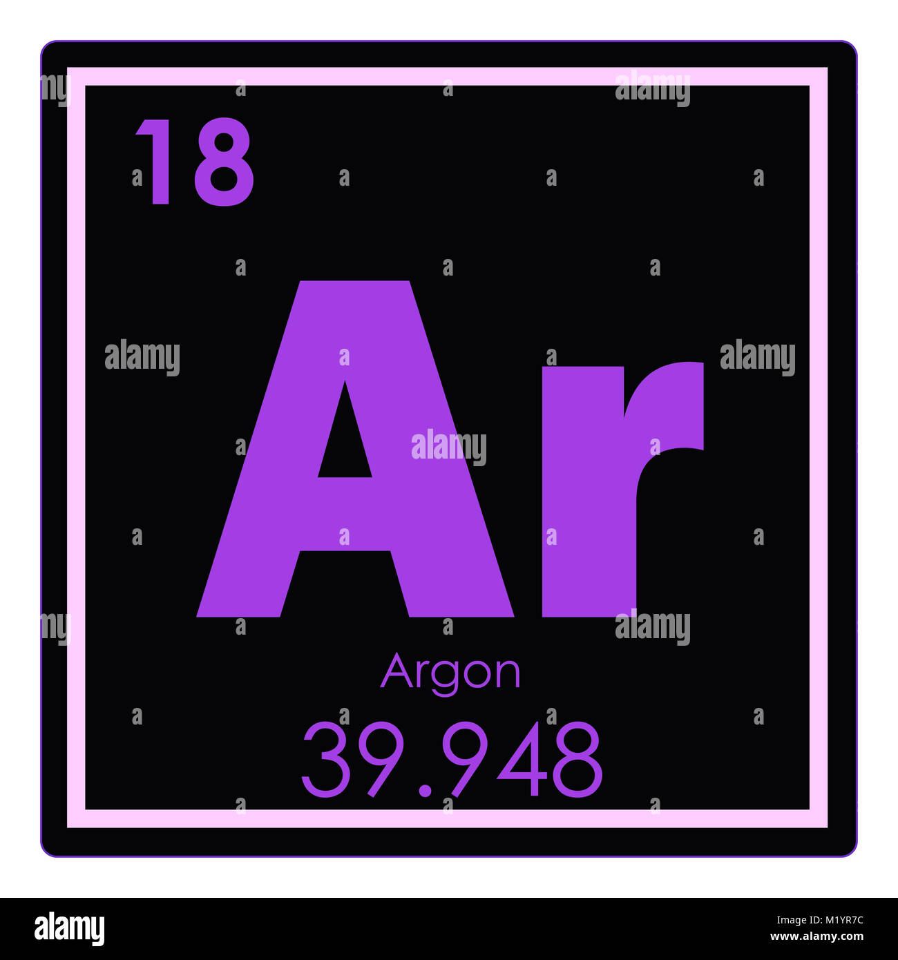 Argo elemento chimico tavola periodica simbolo della scienza Foto stock ...
