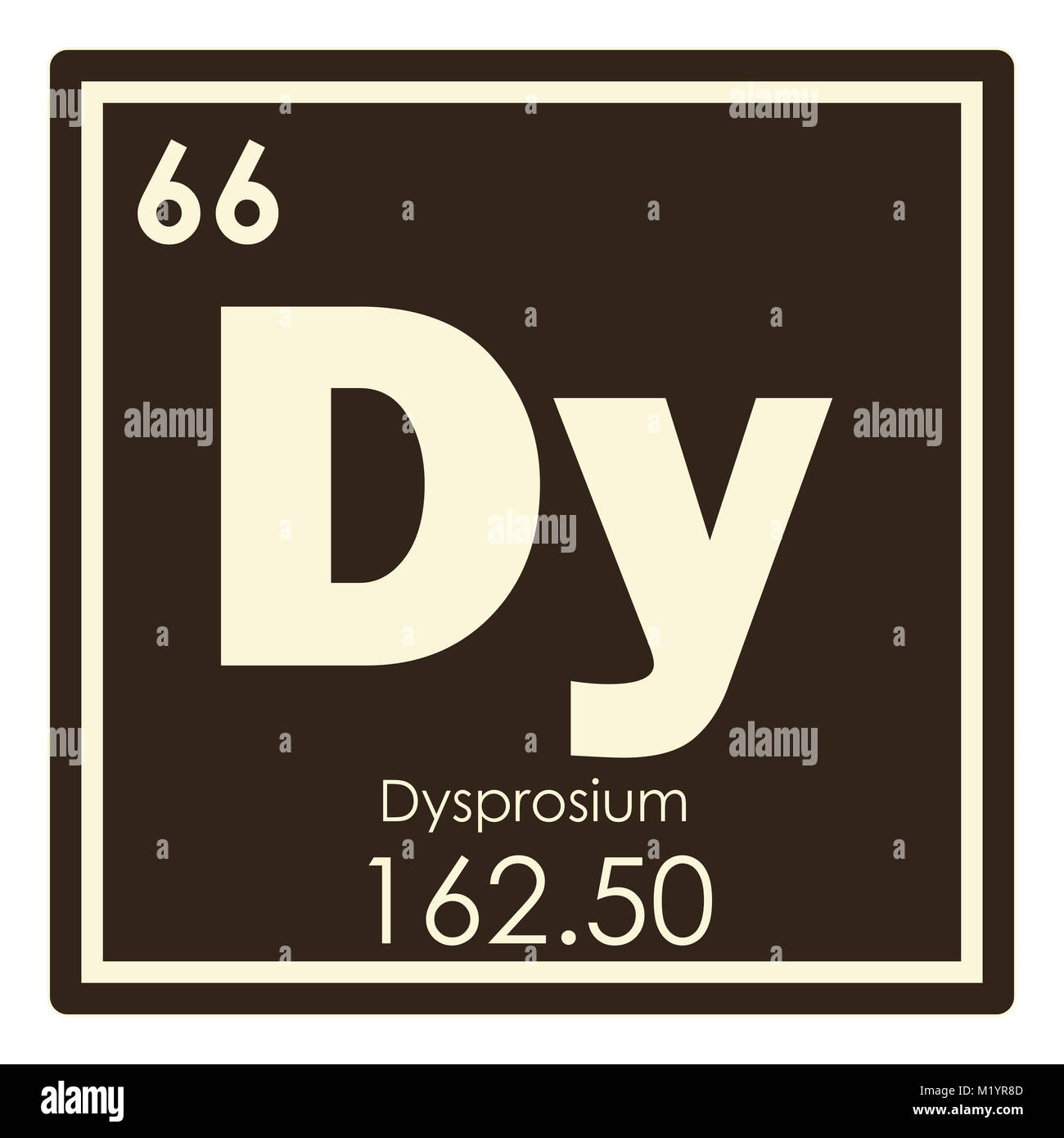 Disprosio elemento chimico tavola periodica simbolo della scienza Foto ...