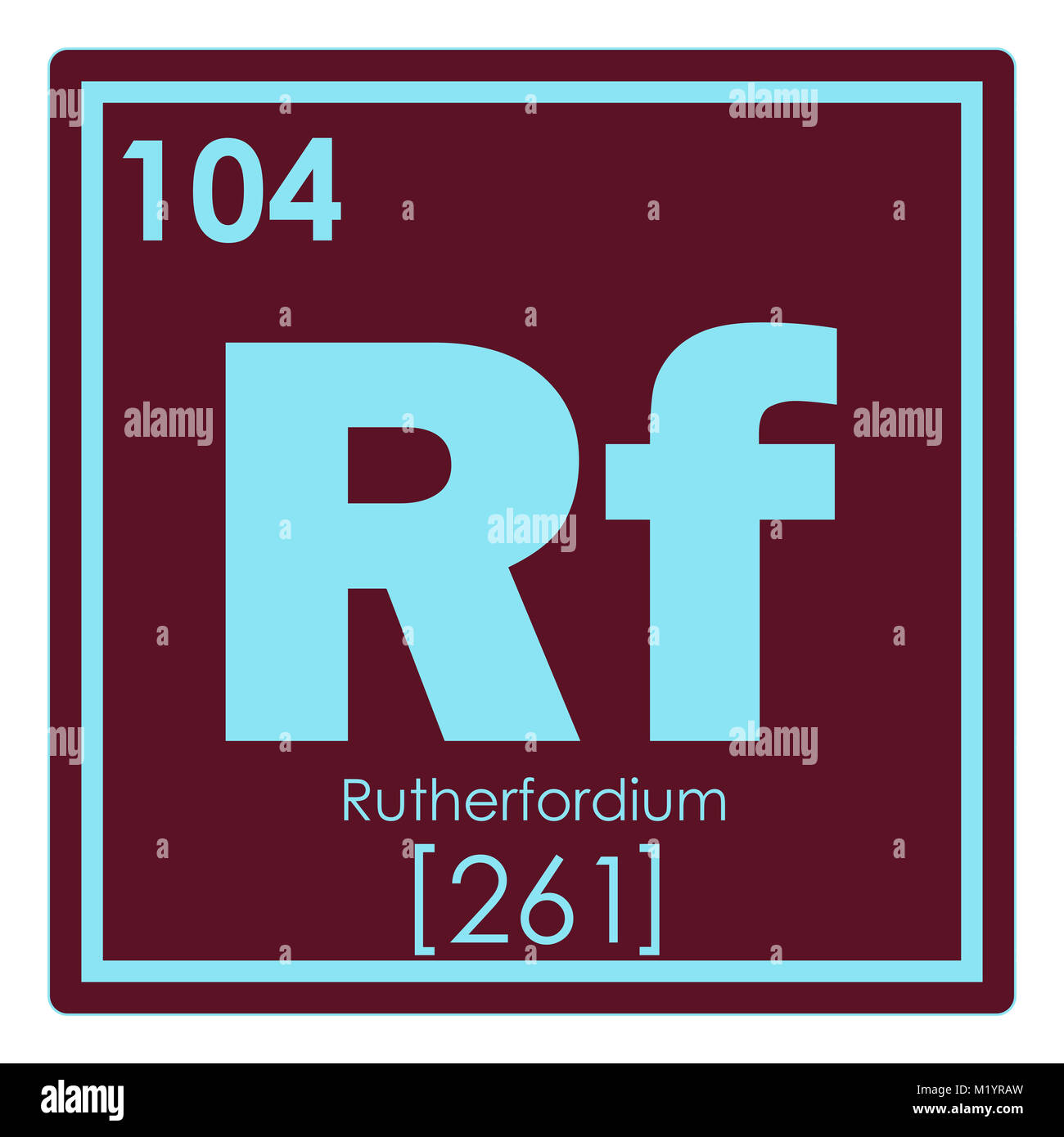 Rutherfordio elemento chimico tavola periodica simbolo della scienza ...