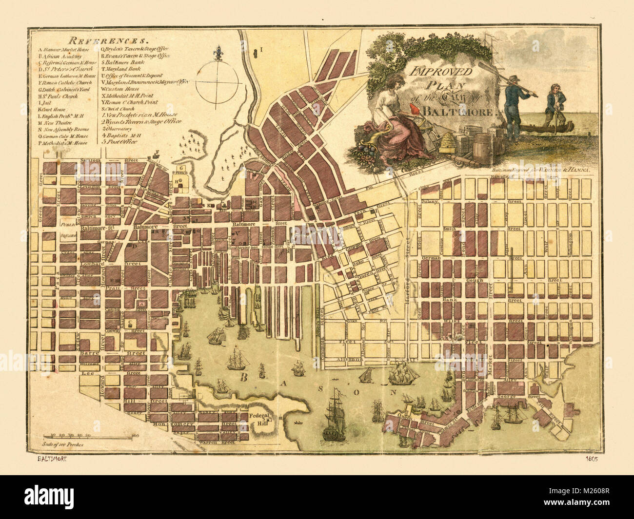 Mappa antica di baltimora immagini e fotografie stock ad alta ...