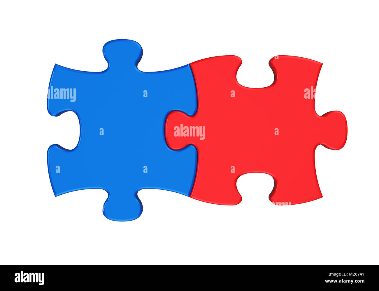 3d render two puzzle pieces immagini e fotografie stock ad alta ...