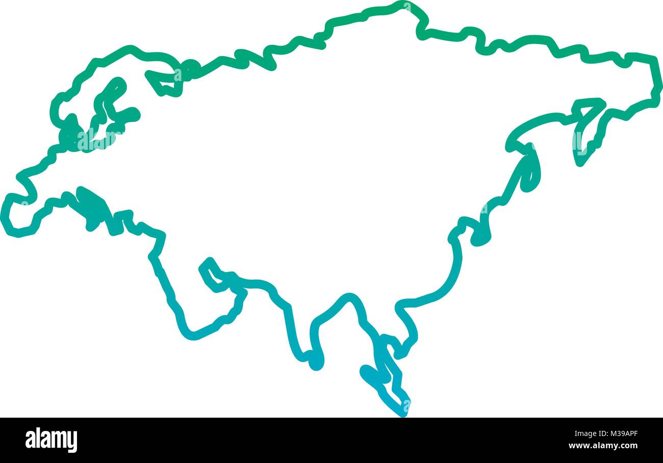Mappa di Asia il continente territorio silhouette Immagine e Vettoriale ...