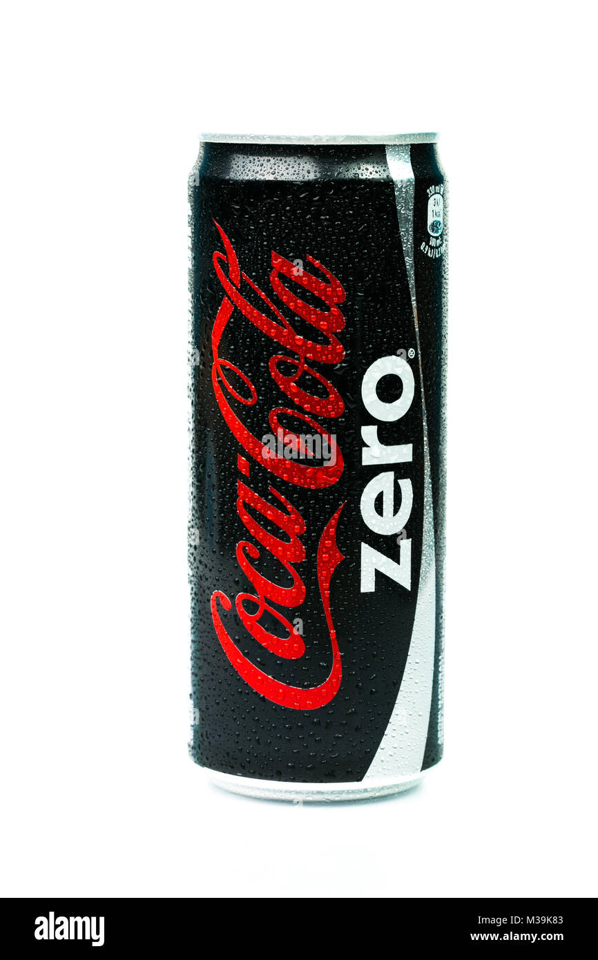 TRIESTE, ITALIA - 11 maggio 2016, Alluminio può di Coca-Cola Zero ...