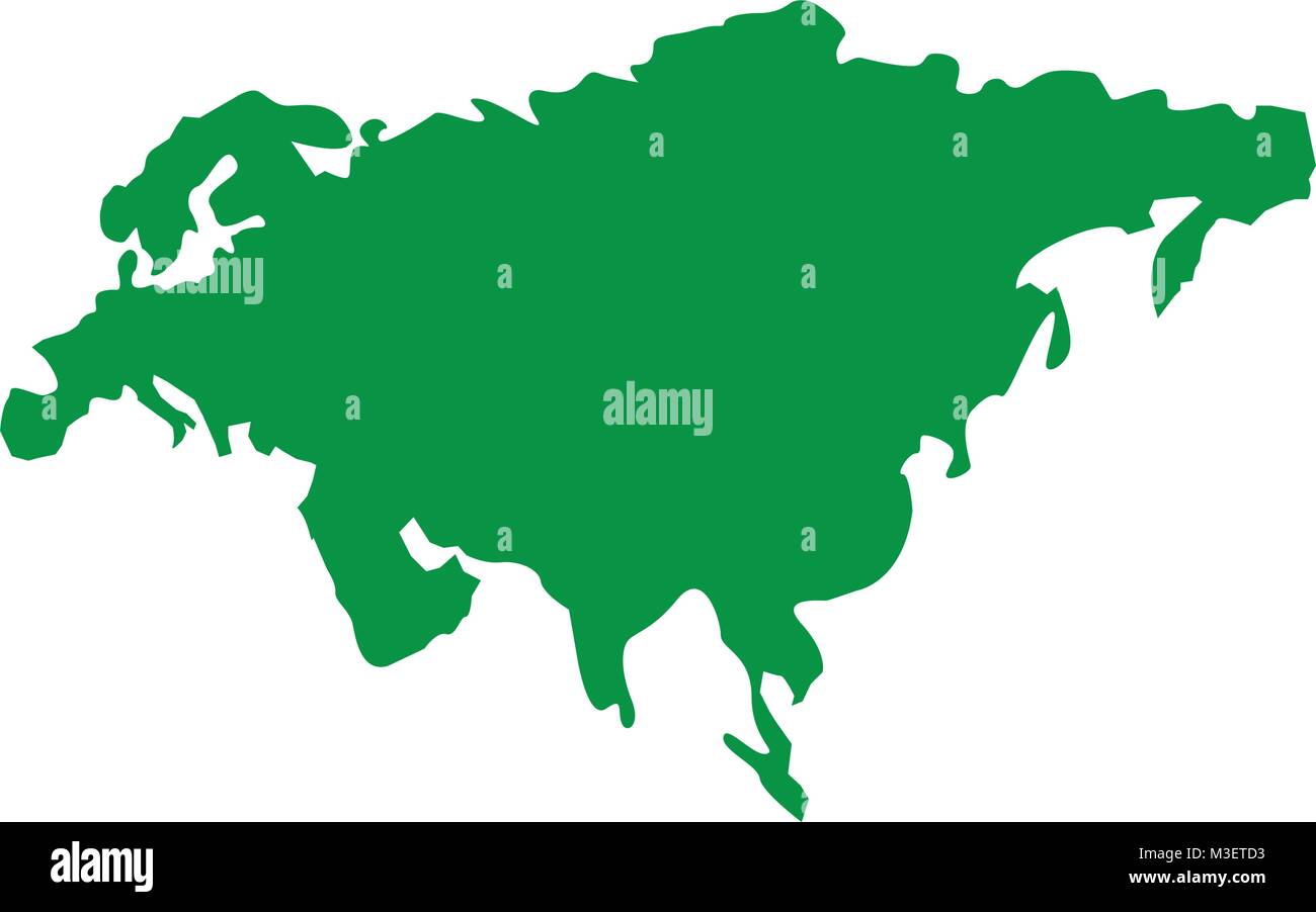 Mappa di Asia il continente territorio silhouette Immagine e Vettoriale ...