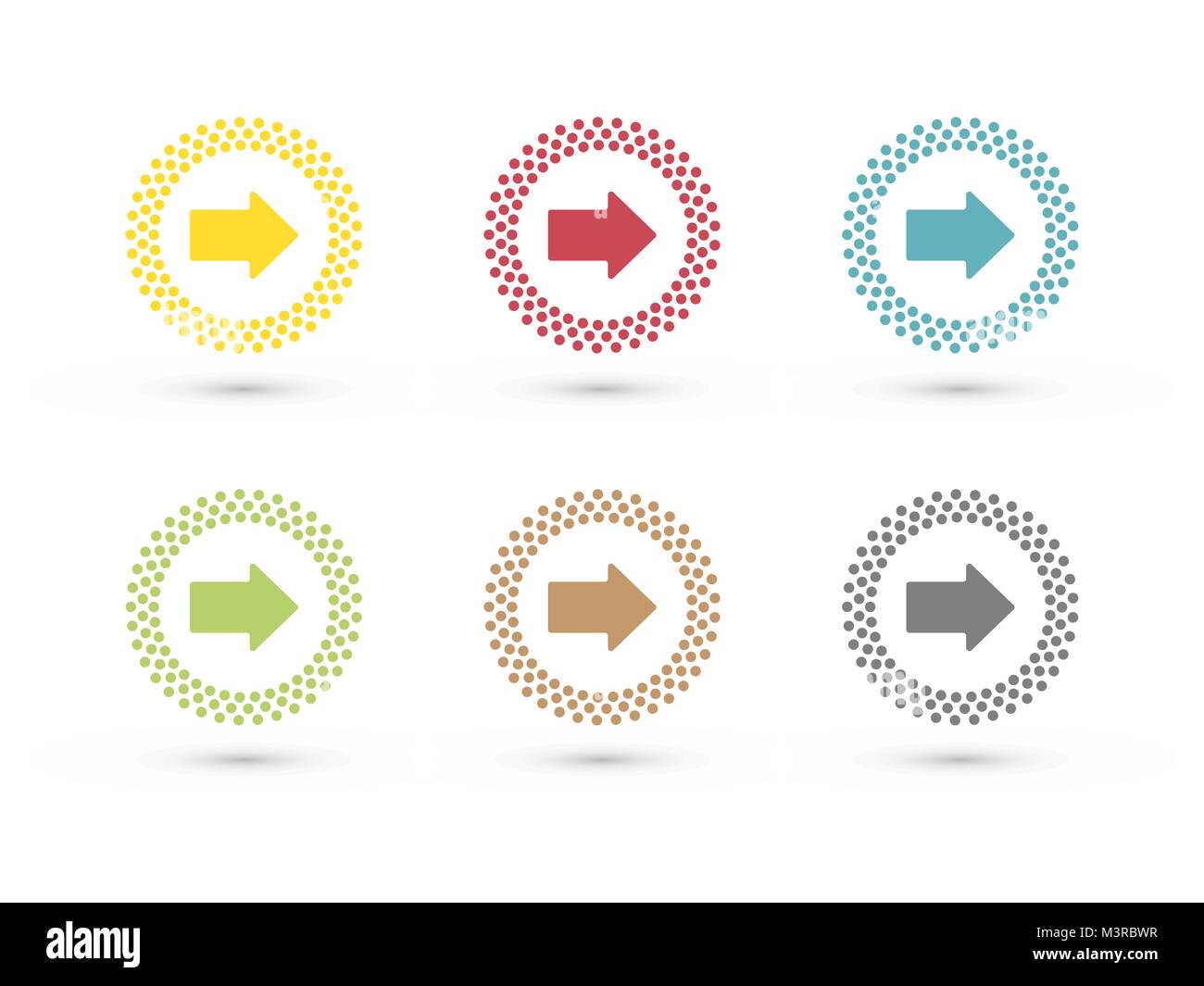 Le frecce colorate in circolo tratteggiato icona impostare Immagine e ...