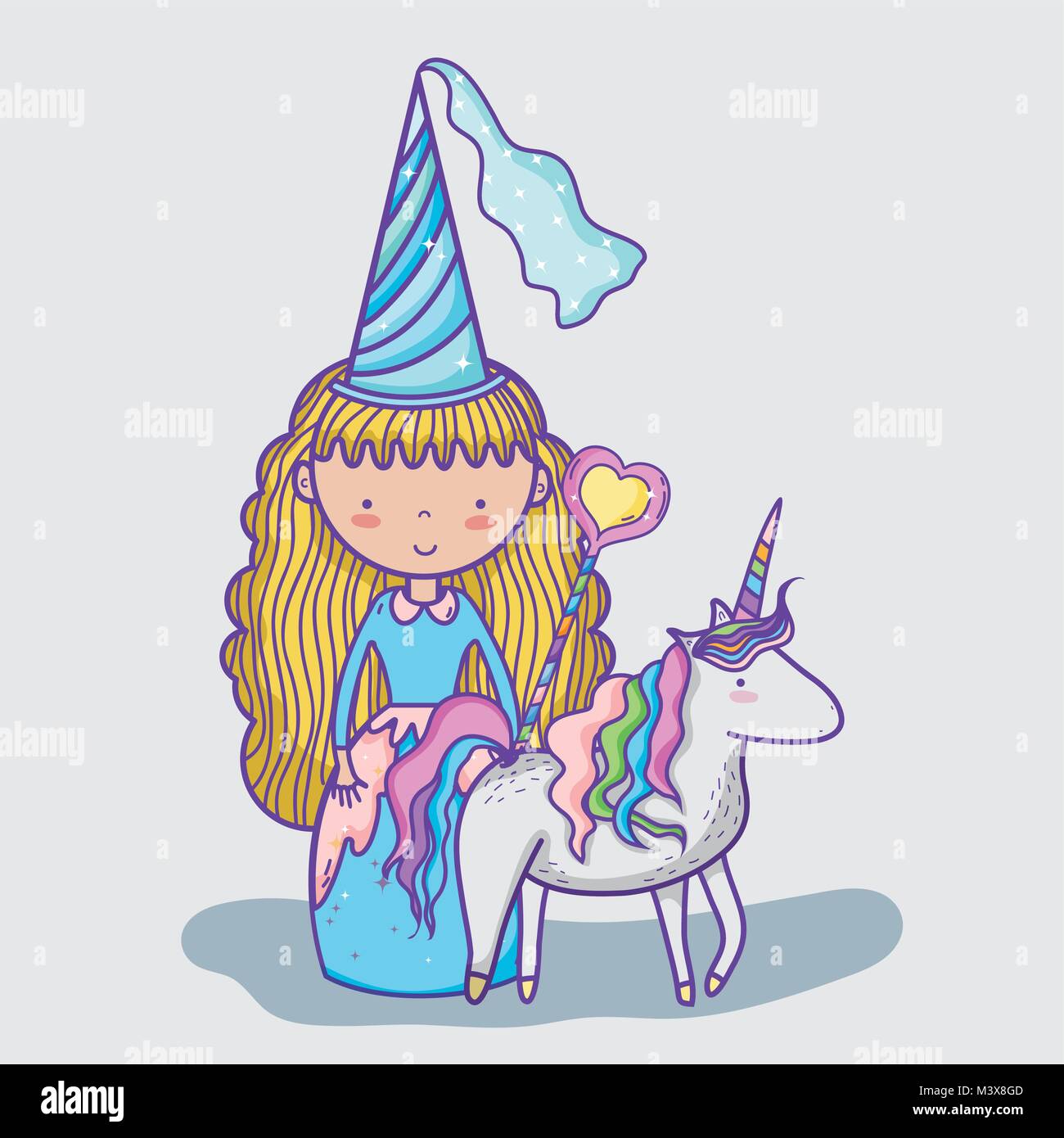 Piccola principessa simpatico disegno a mano cartoon Immagine e ...