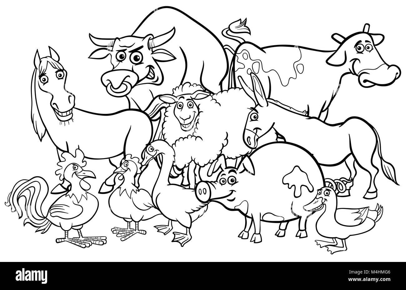 Cartoon hen coloring page Immagini senza sfondo e Foto Stock ritagliate ...