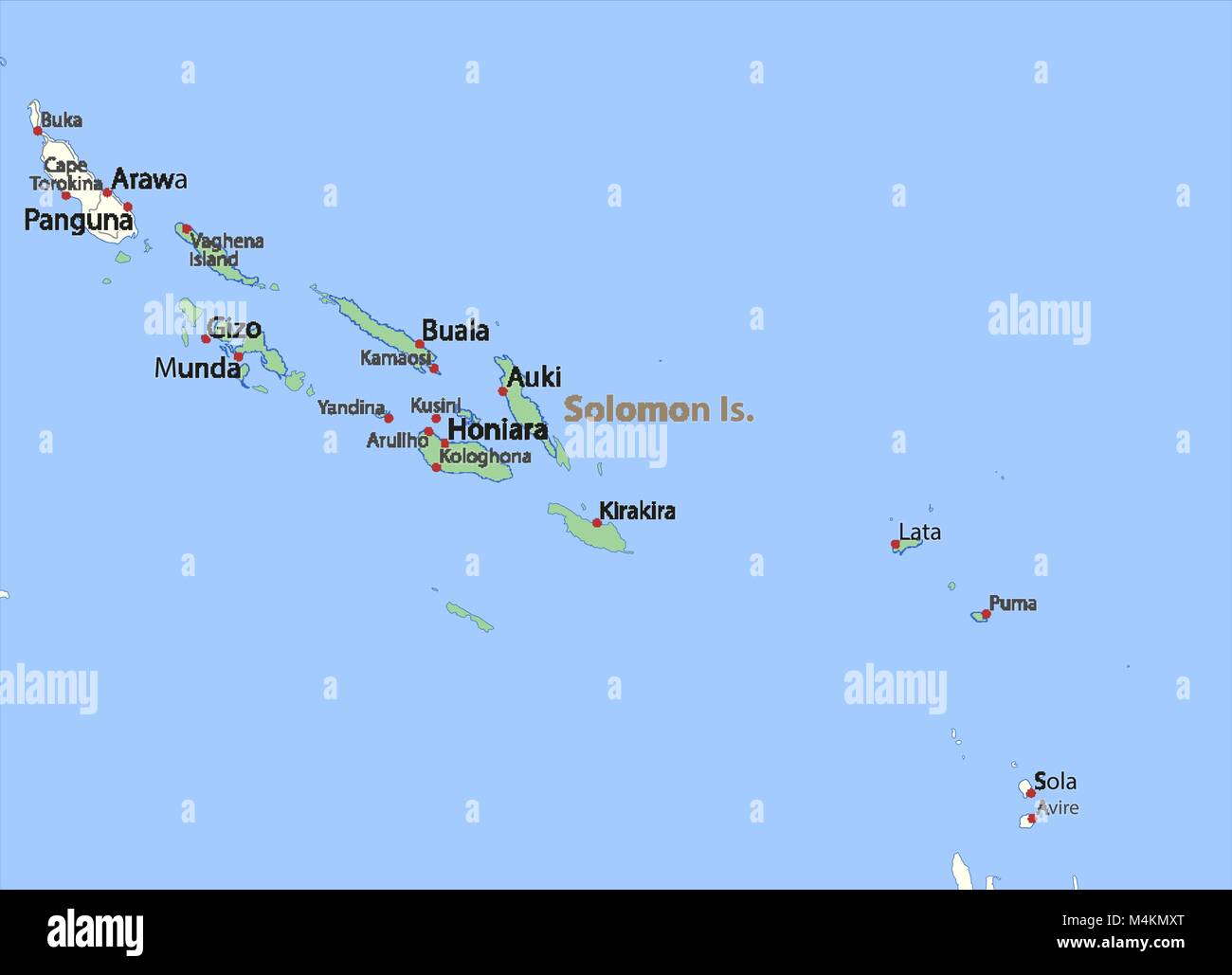 Mappa delle isole salomone Immagini Vettoriali Stock - Alamy