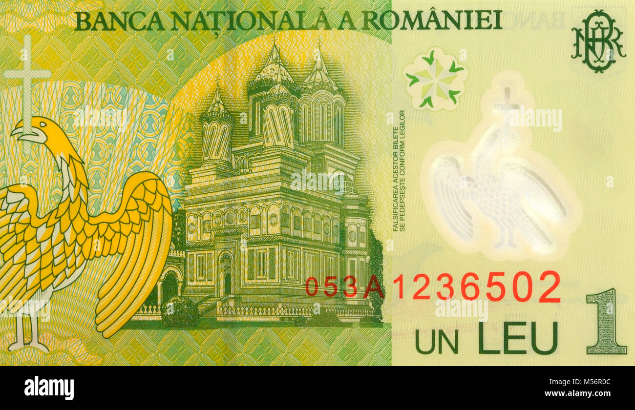 Leu romania romanian bank note immagini e fotografie stock ad alta ...