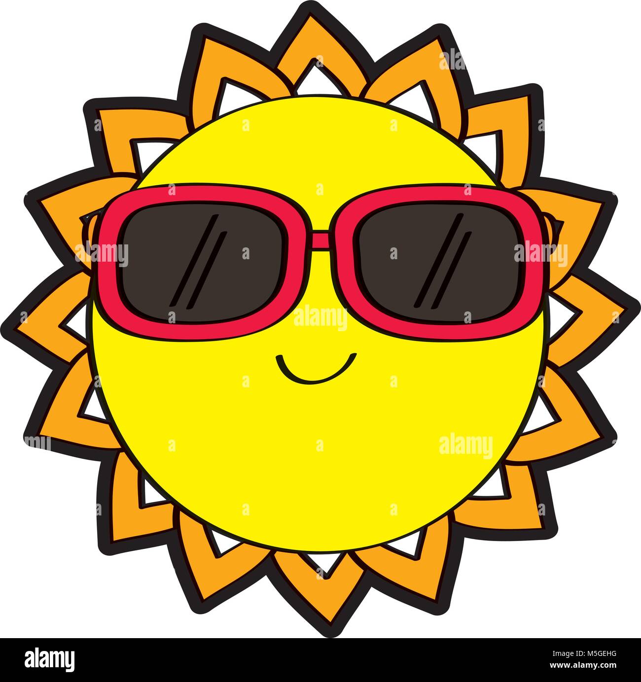 Cartoon Funny Sun Sunglasses Smile Immagini e Fotos Stock - Alamy