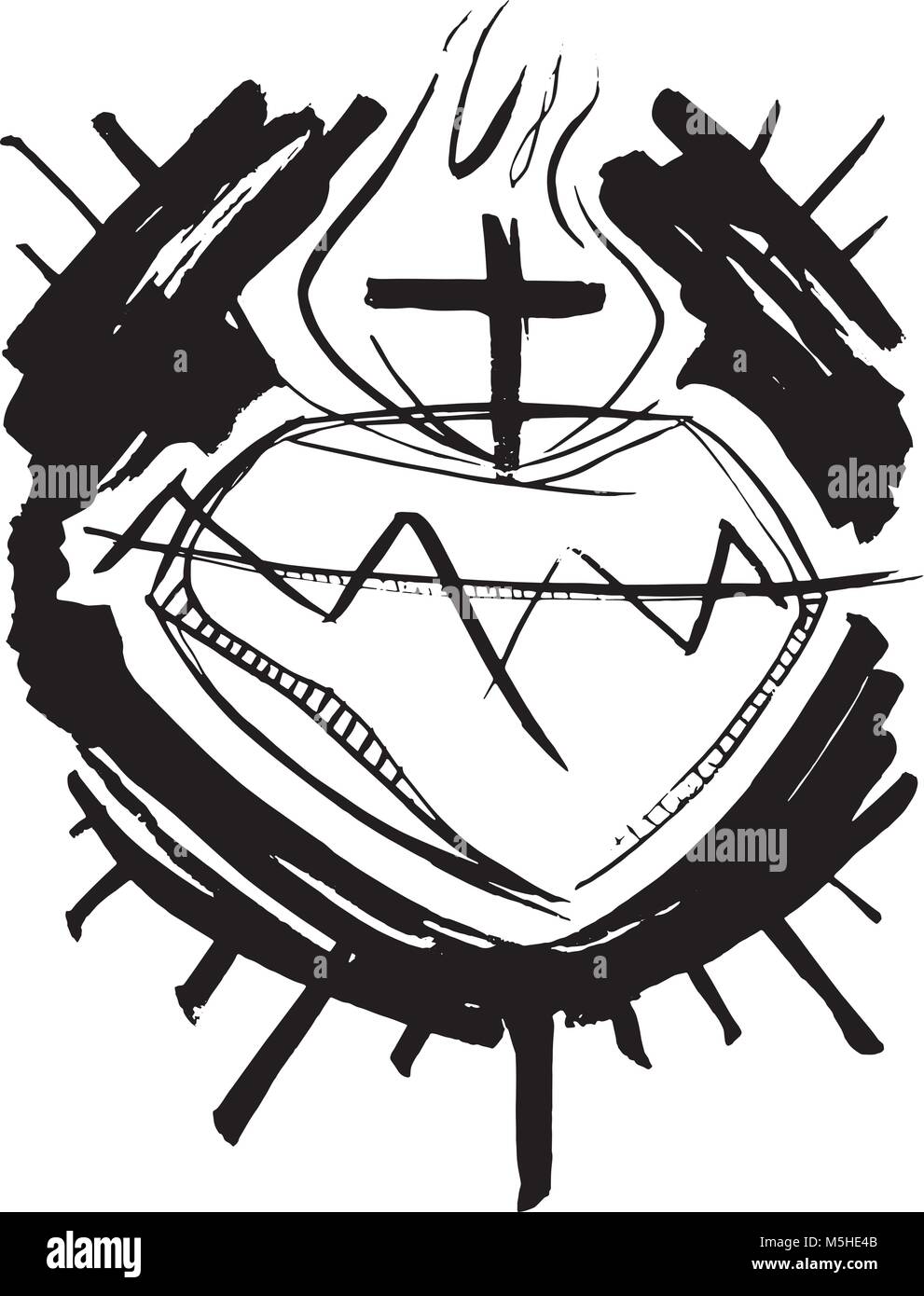 Sacred heart of jesus vector vectors immagini e fotografie stock ad ...
