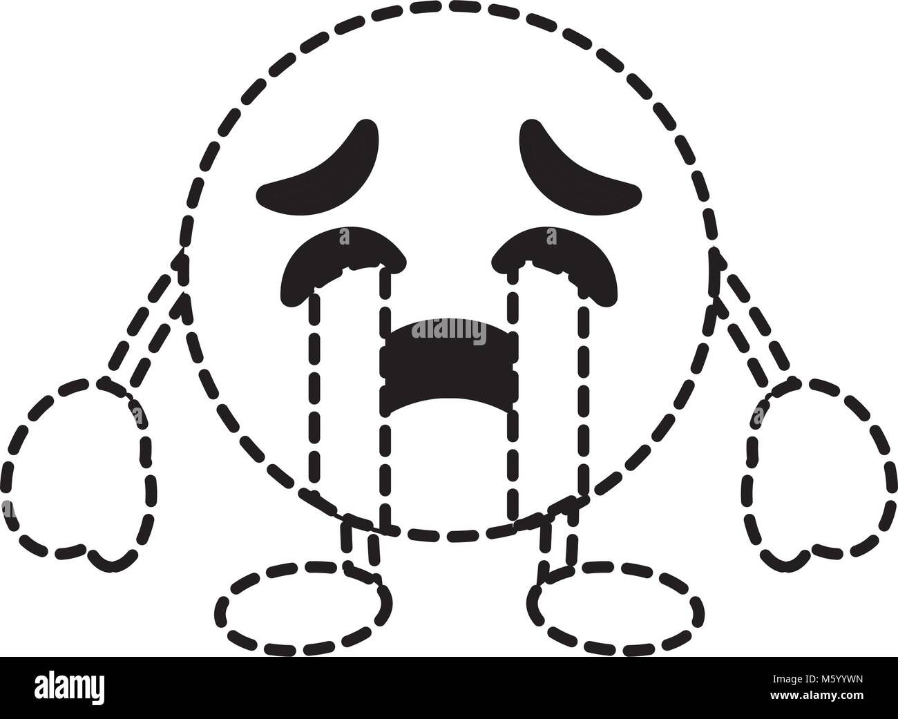 Cartoon emoticon crying tears isolated immagini e fotografie stock ad ...