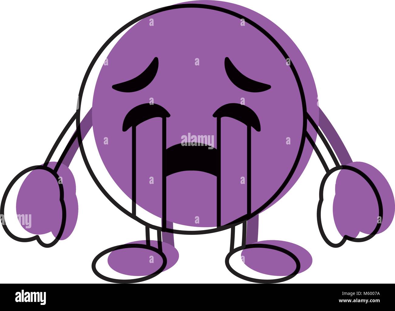 Cartoon emoticon crying tears isolated Immagini Vettoriali Stock - Alamy