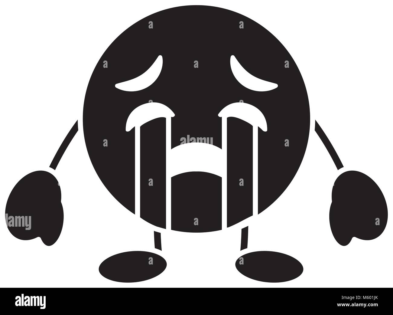 Cartoon emoticon crying tears isolated Immagini Vettoriali Stock ...