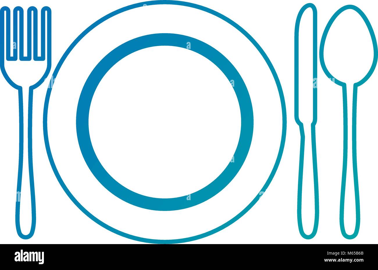 Piatto con posate icona illustrazione vettoriale design Immagine e ...