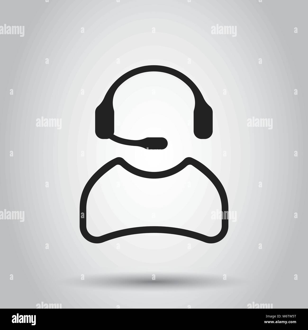 Operatore con microfono icona vettore. Operatore di call center ...