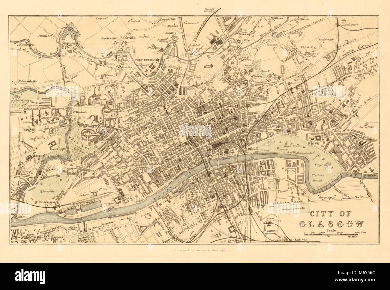 Mappa d'epoca di glasgow immagini e fotografie stock ad alta ...
