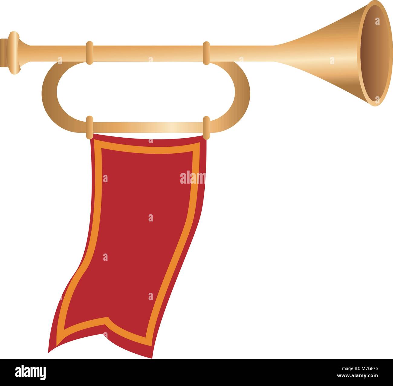 Tromba medievale con le bandiere simbolo illustrazione vettoriale ...
