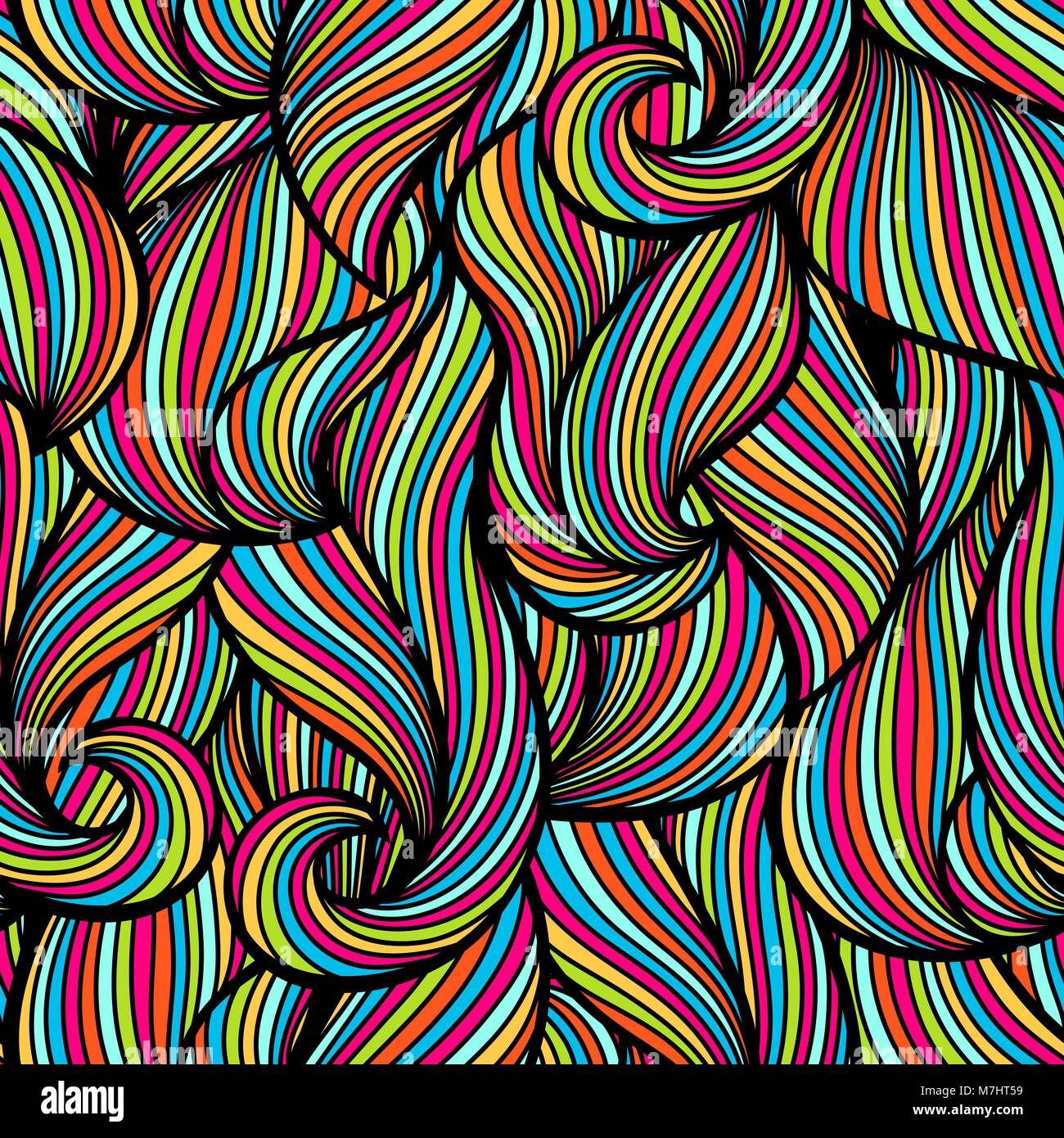 Arricciata ondulata seamless pattern. Profilo astratto texture colorate ...