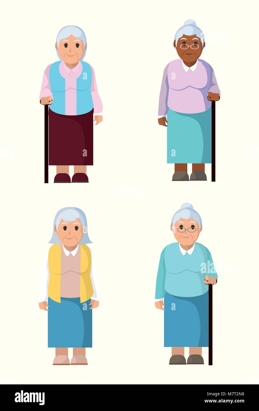 Disegno della nonna Immagini Vettoriali Stock - Alamy