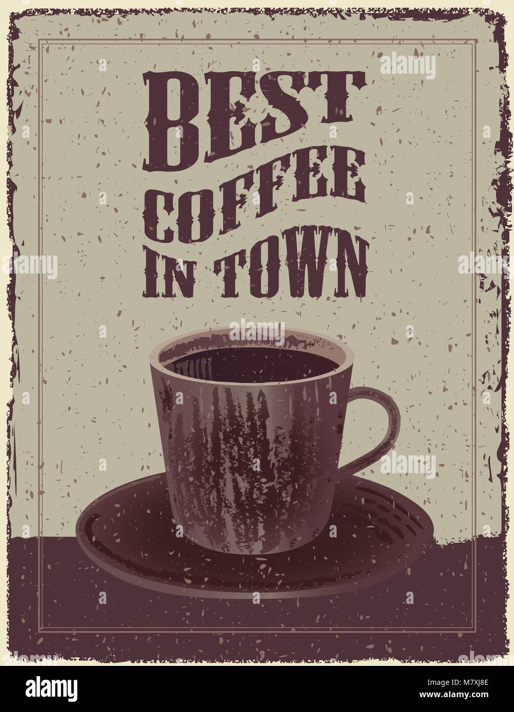 Caffè Retrò Poster con tazza di caffè. Caffè Retro-Vintage Poster ...