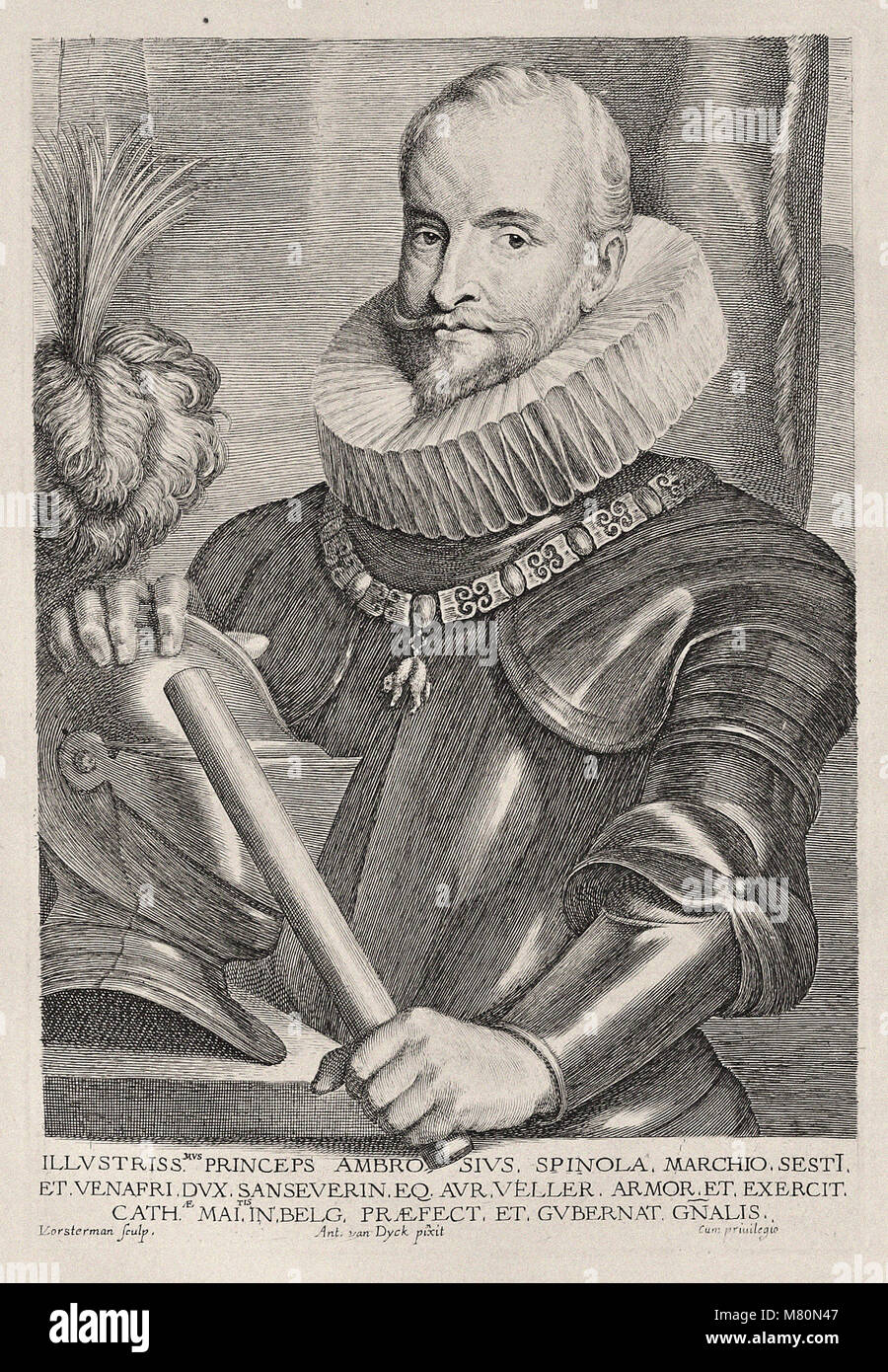 Paulus Pontius dopo Anthony van Dyck - Circa 1600, Genovesi comandante ...