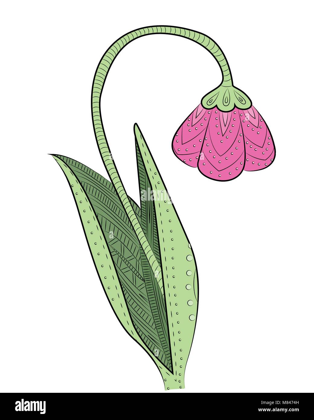 Un mazzo di fiori di maggio-lily dello Zen groviglio. Stampa floreale ...