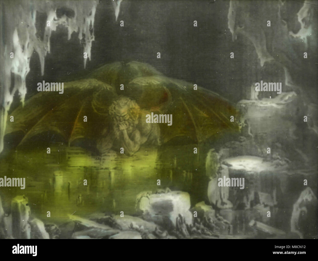 Lucifero, re di inferno, congelate in ghiaccio, Canto XXXIV (34), Dante ...