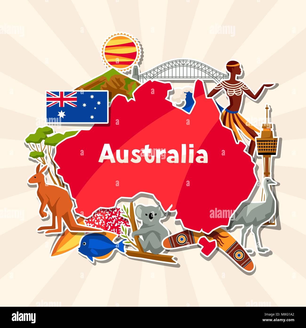 In Australia il design dello sfondo. Australian adesivo tradizionali ...