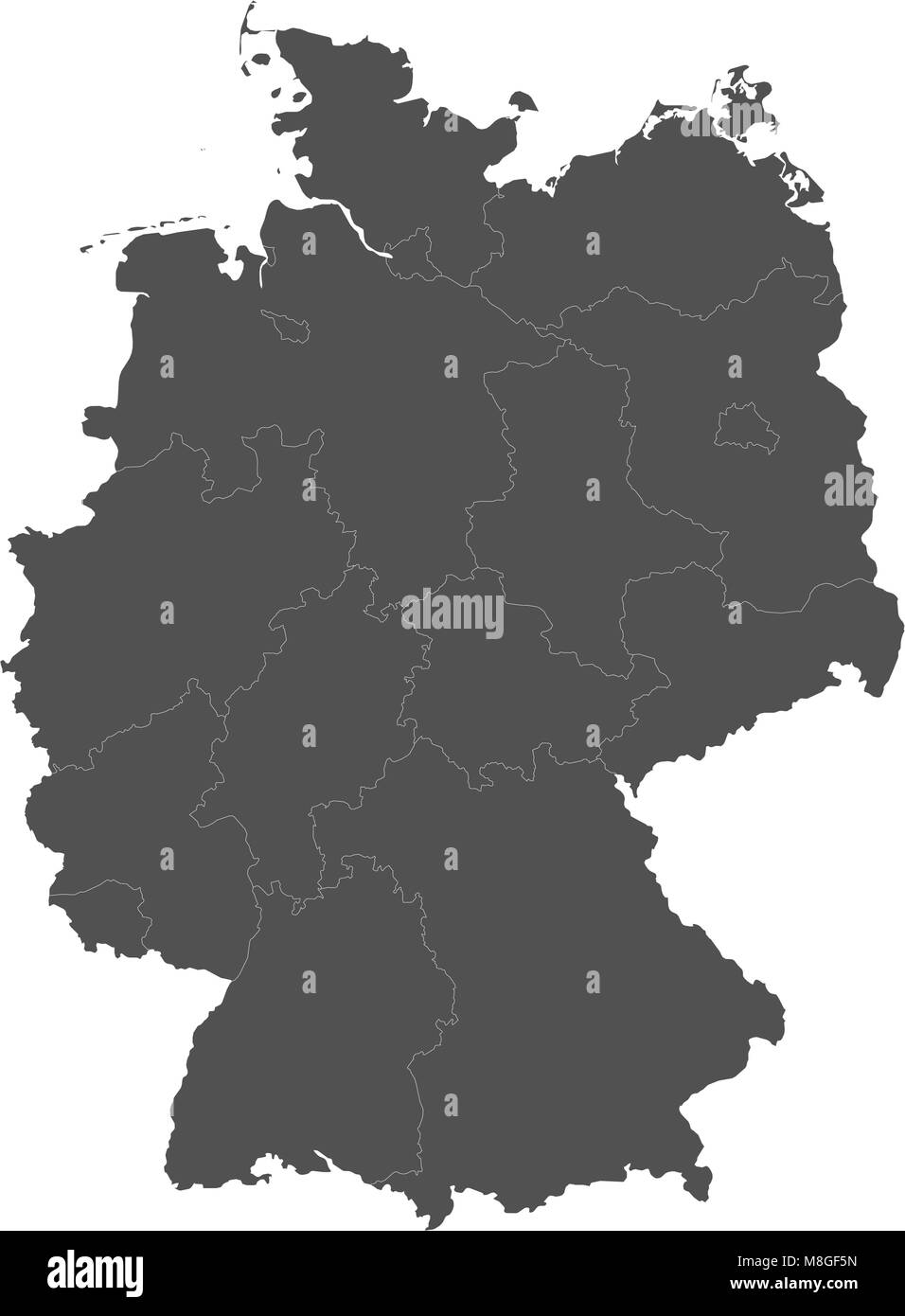 Mappa germania regioni immagini e fotografie stock ad alta risoluzione ...