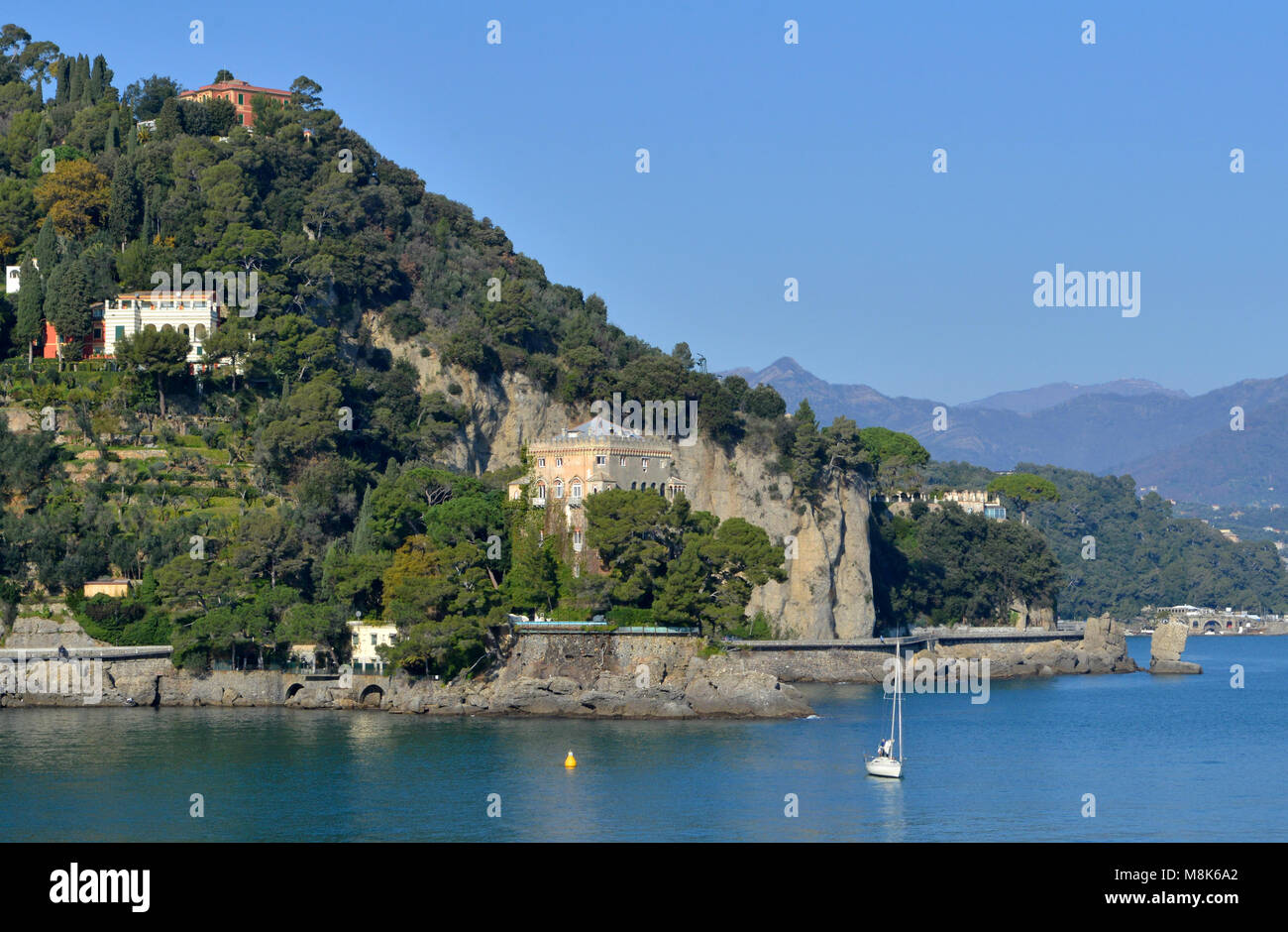 Il castello di Paraggi, Liguria, Italia Foto stock - Alamy