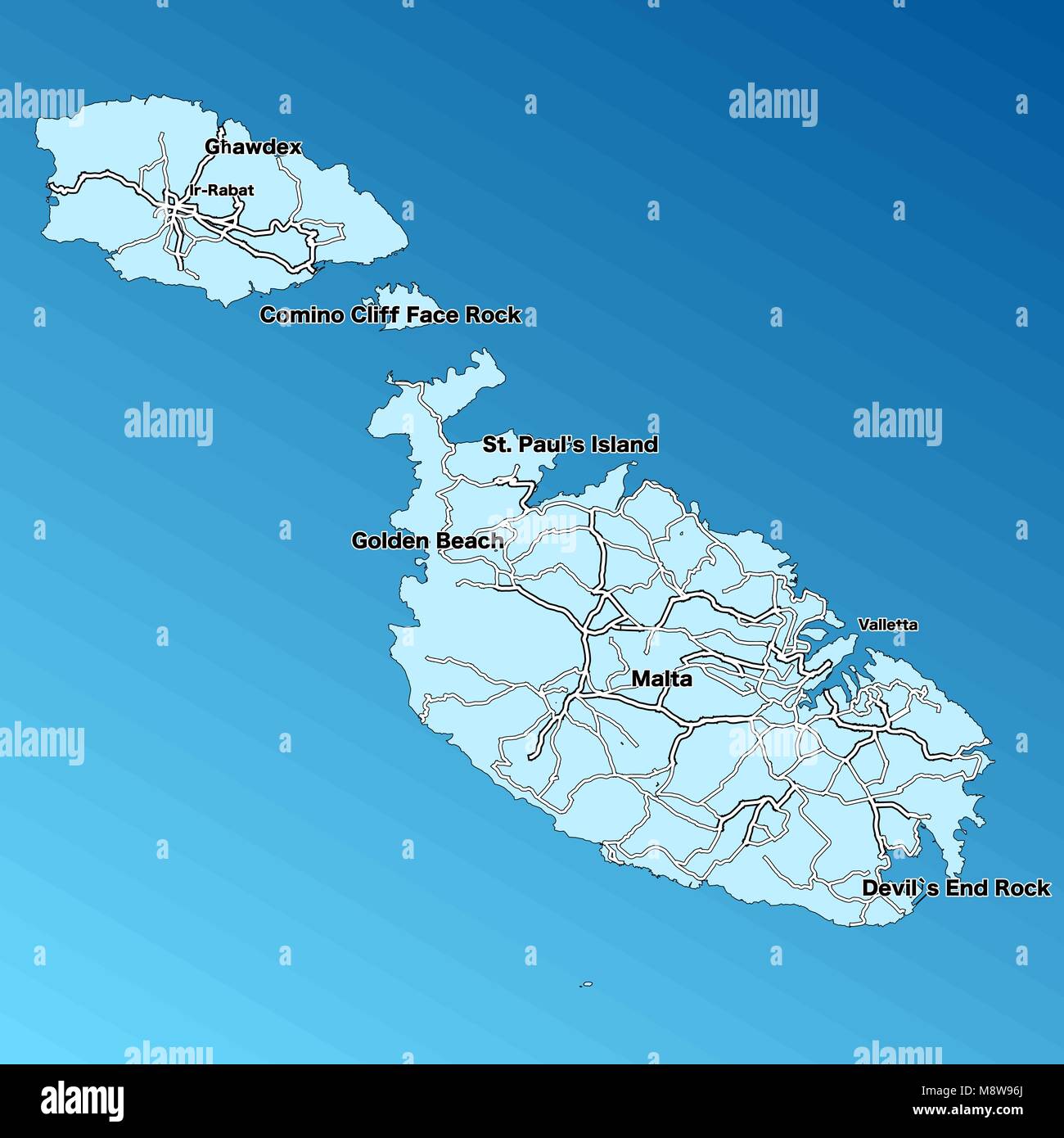 Malta mappa immagini e fotografie stock ad alta risoluzione - Alamy