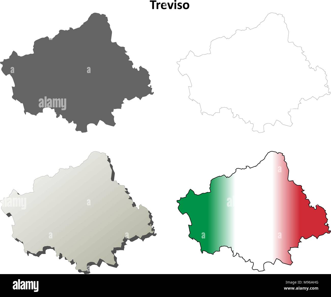 Mappa provincia di treviso Immagini Vettoriali Stock - Alamy