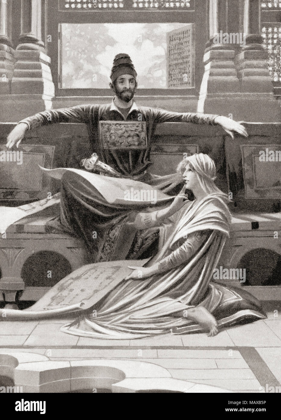 Khosrow Parviz e sua moglie Shirin. Khosrow II aka Chosroes II e ...