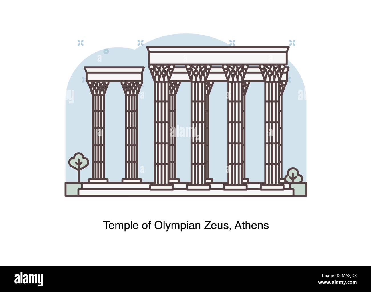 Tempio di zeus olimpico di atene Immagini Vettoriali Stock - Alamy
