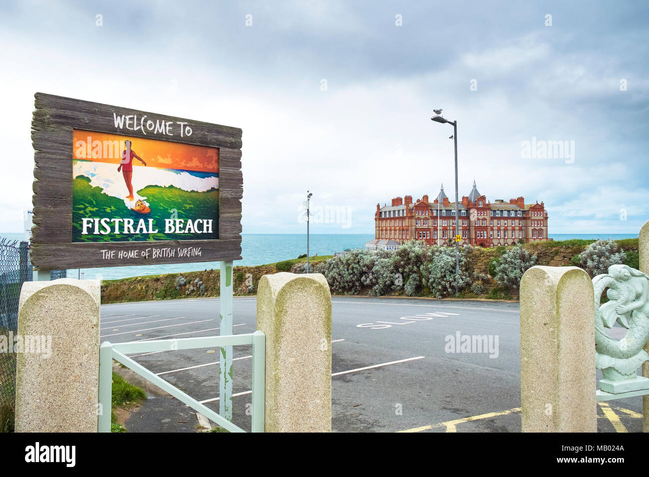Segno di spiaggia fistral immagini e fotografie stock ad alta ...