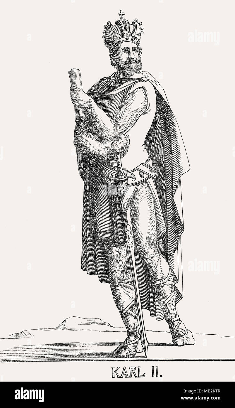 Carlo il Calvo, Karl II., Charles II dit le Chauve, 823-877, il re ...