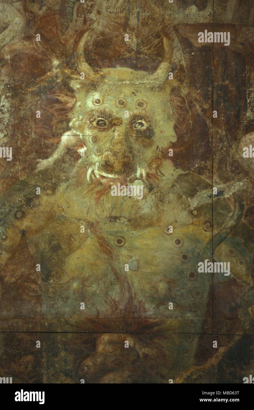 Demoni - Satana affresco (dettaglio) di Satana, faccia da frsco di ...