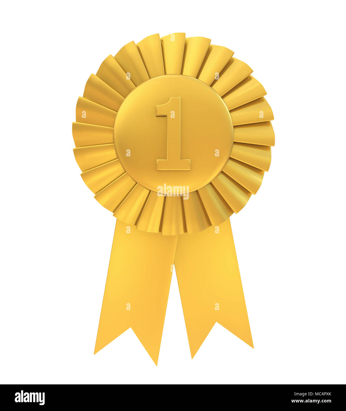 Primo posto premio Golden Award Ribbon isolato Foto stock - Alamy