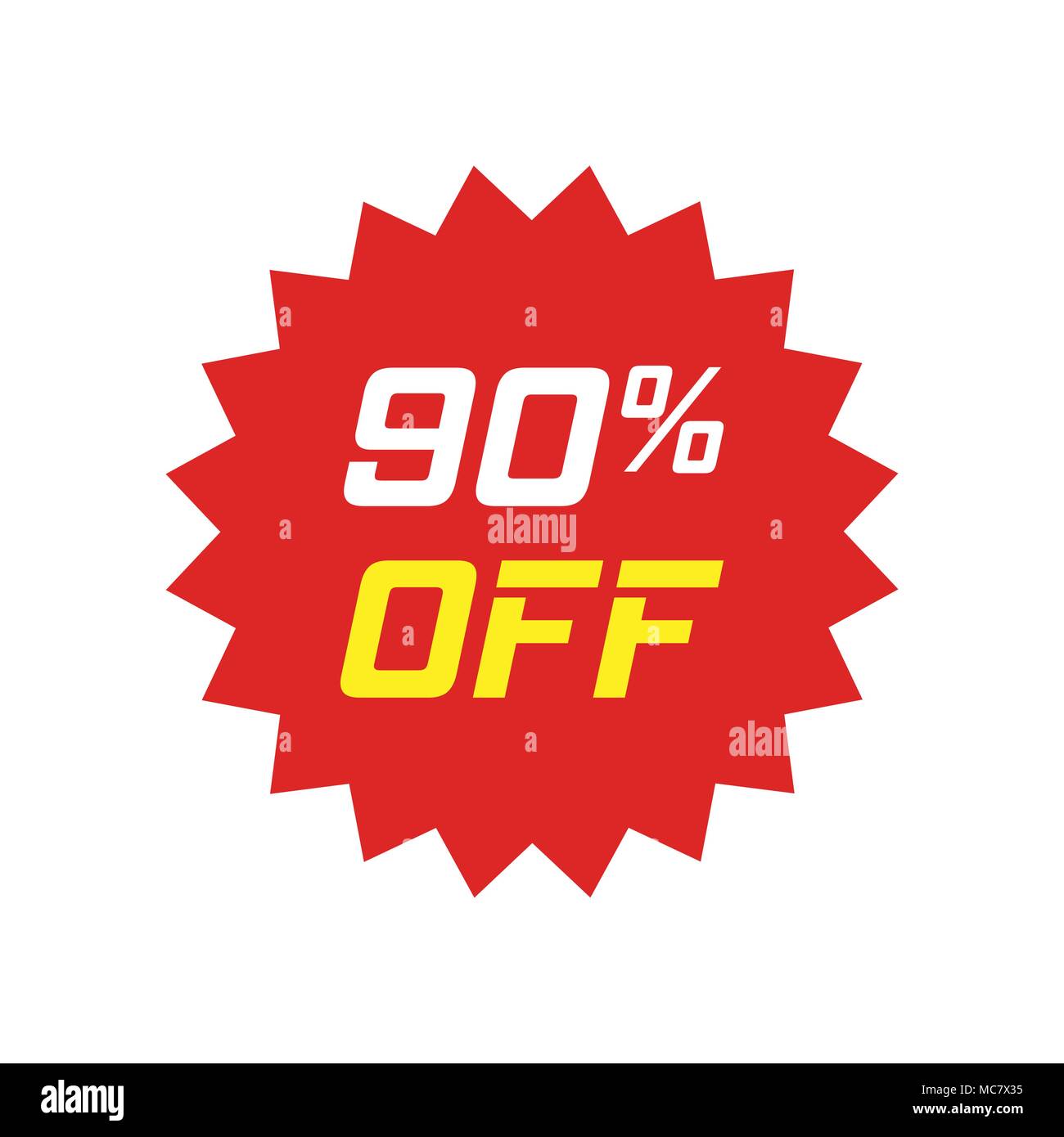 90 percento su sfondo bianco Immagini Vettoriali Stock - Alamy