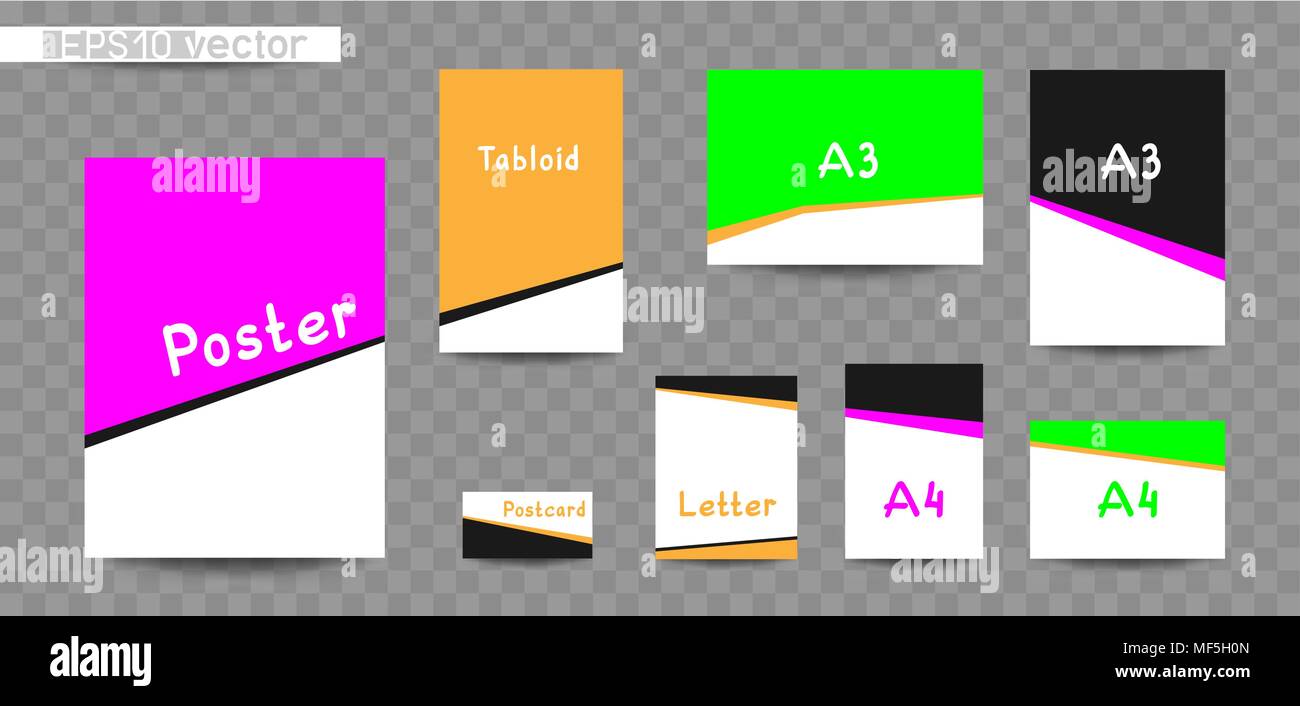 Formati di stampa modello pubblicitario set. Il corporate design ...