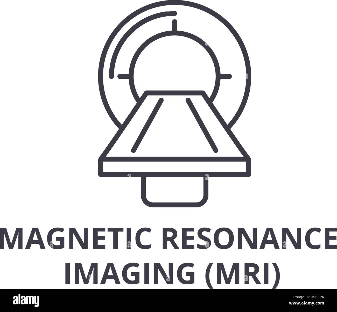 Imaging a risonanza magnetica (MRI) thin line icona, segno, simbolo ...