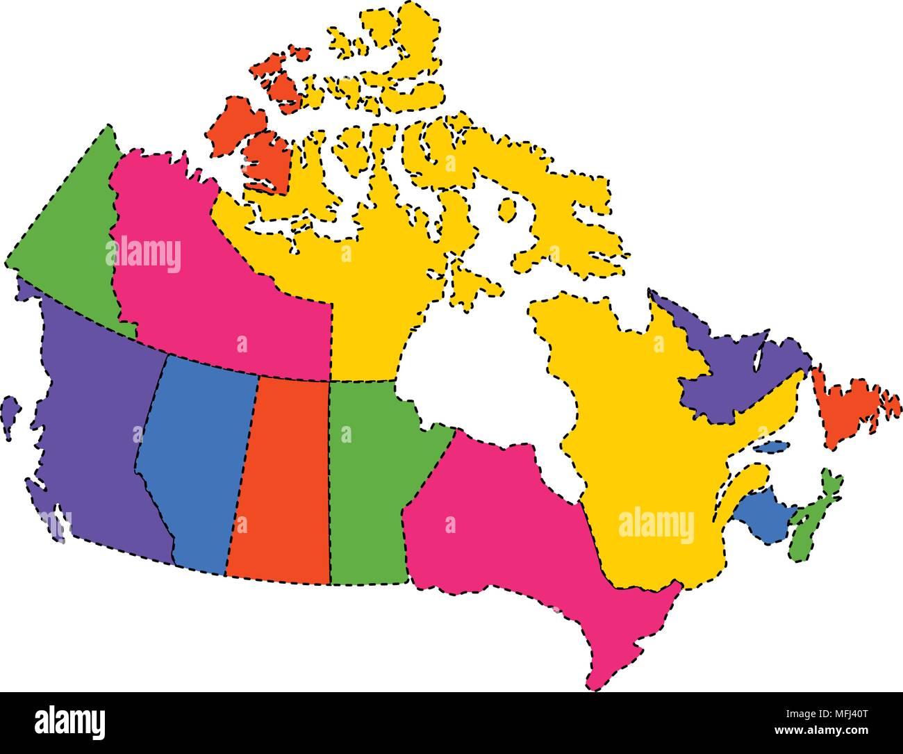 Mappa politica del Canada Immagine e Vettoriale - Alamy