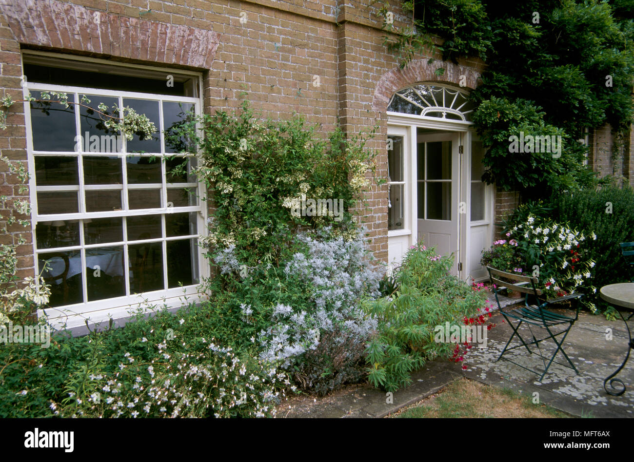 Un dettaglio della parte esterna di un mattone costruito casa, parte ...