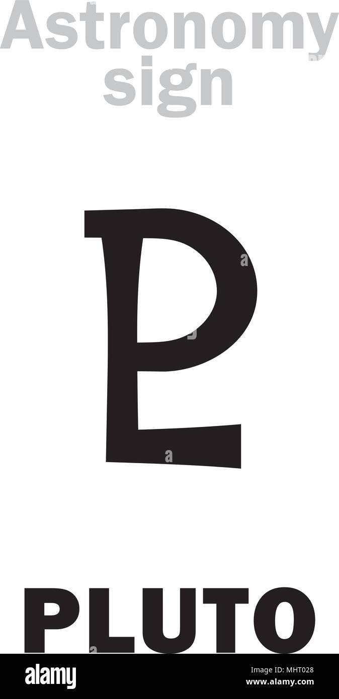 Alfabeto astrologia: segno di Plutone (PL), planetoid. Caratteri ...