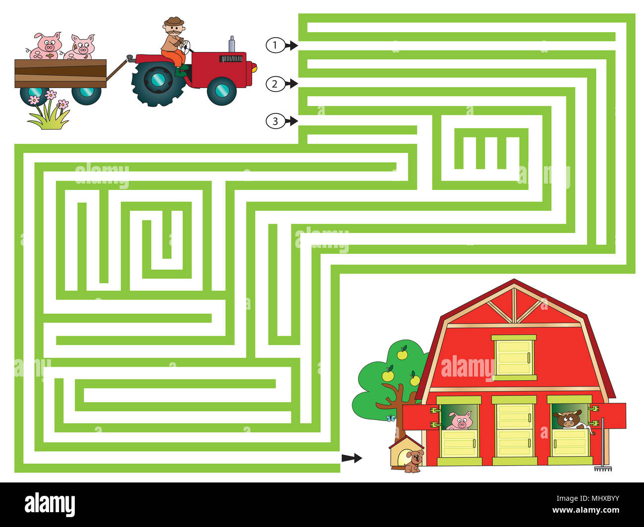 Illustrazione gioco per bambini: labirinto Foto stock - Alamy