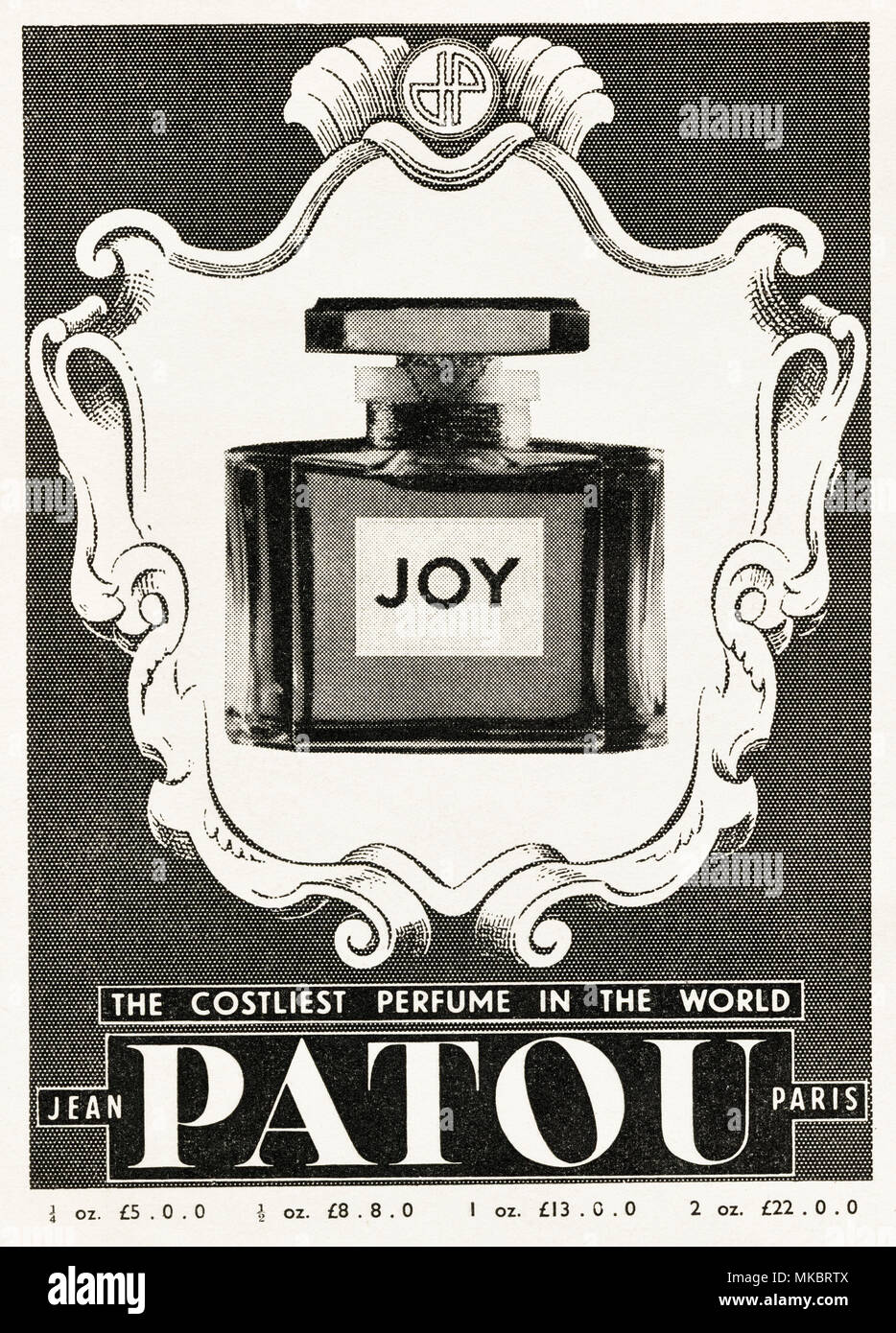 Anni Cinquanta vintage originale pubblicità pubblicità Jean Patou gioia ...