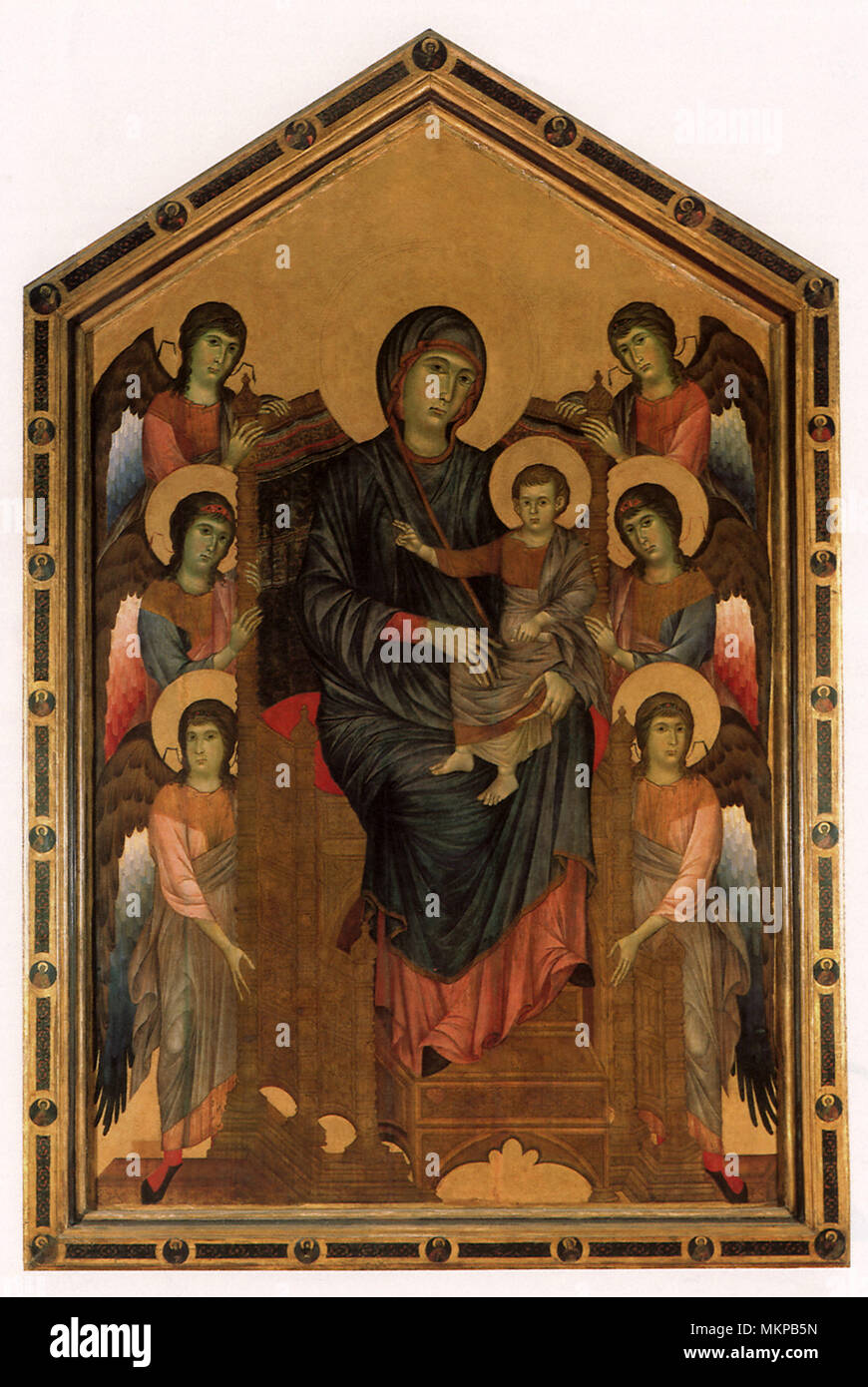 Madonna e bambino in trono con angeli immagini e fotografie stock ad ...